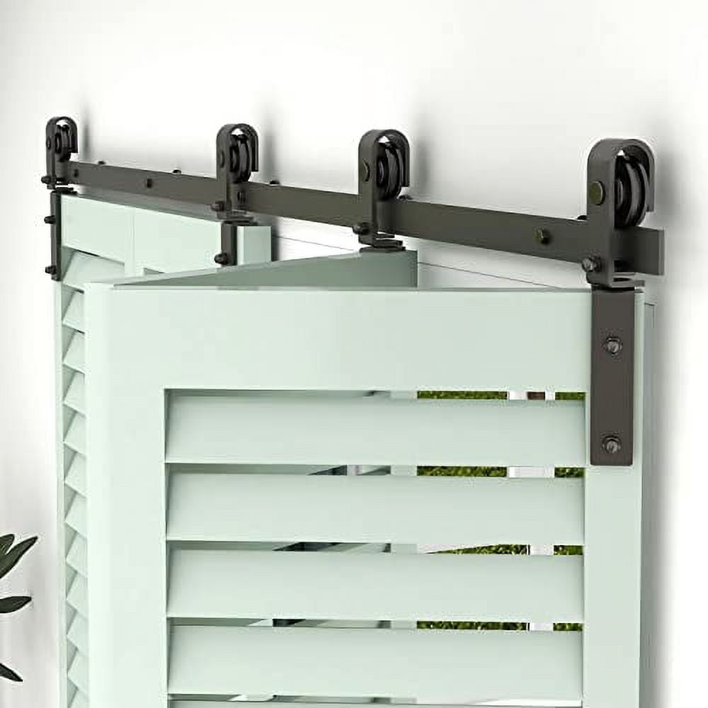 TSMST 4.3ft/52" Bi-Fold Sliding Barn Door Track Kit for 2 Doors,Heaving ...