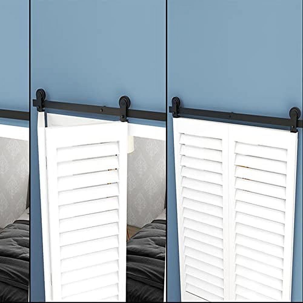 TSMST 42"/3.5ft Barn Door Hardware for Bifold Doors Kit for 2 Doors ...