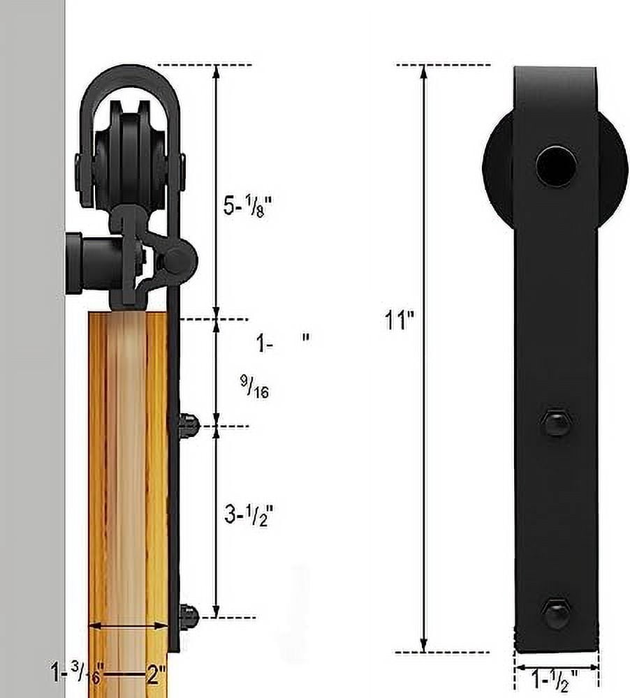 TSMST 5FT/60 Sliding Barn Door Hardware Kit, 4-10FT Track Kit Fit 30 ...