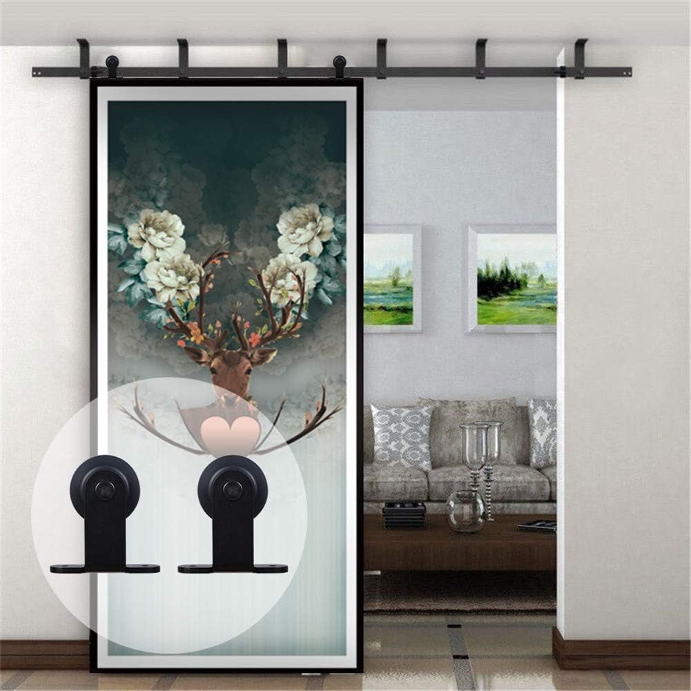 TSMST 5ft Ceiling Mount Sliding Barn Door Hardware fit 30" Wide Single ...