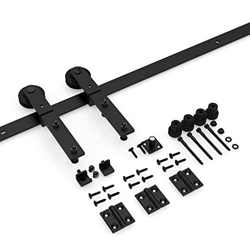 TSMST 60" Bi-Folding Sliding Barn Door Hardware Kit for 2 Doors, Heavy ...
