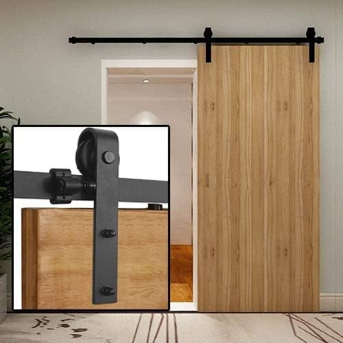 TSMST 6FT Heavy Duty Sliding Barn Door Hardware Kit,Spliced 2 PCS Track ...