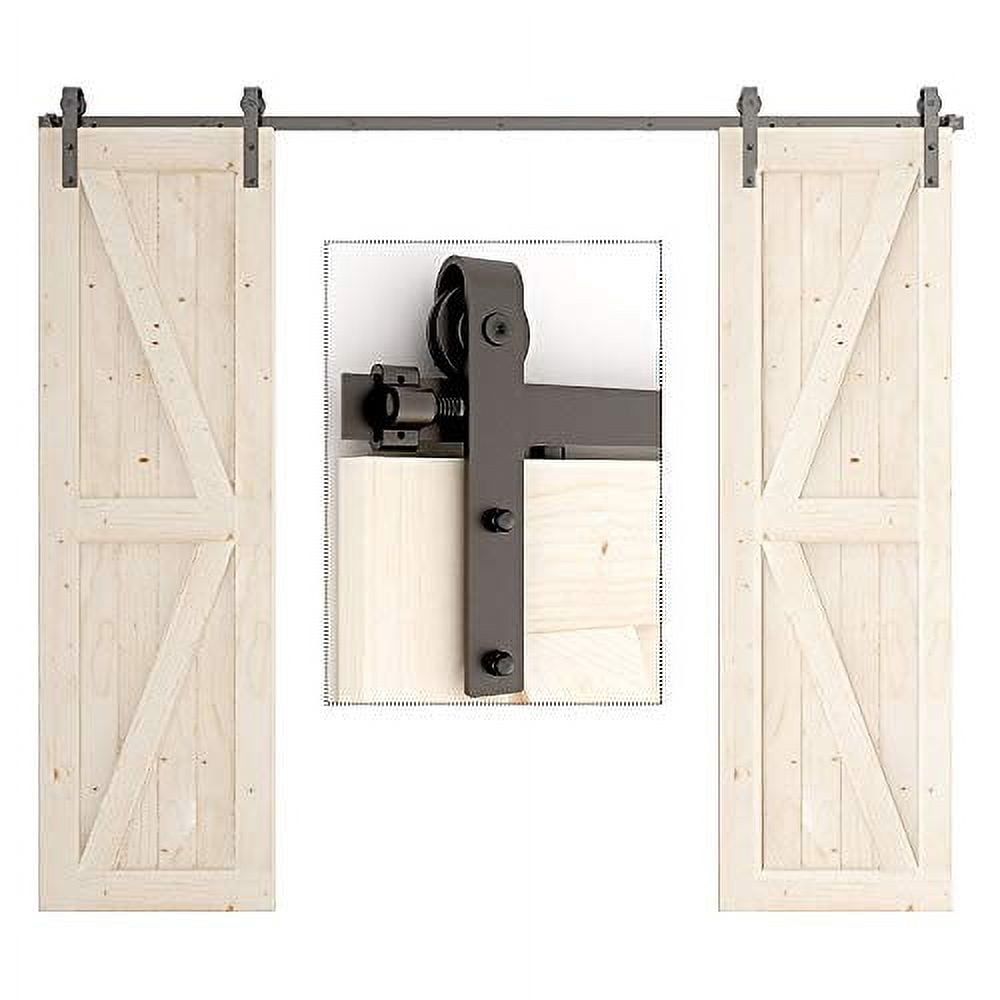 TSMST 6FT Sliding Barn Door Hardware Kit, Heavy Duty Sturdy Barn Door ...