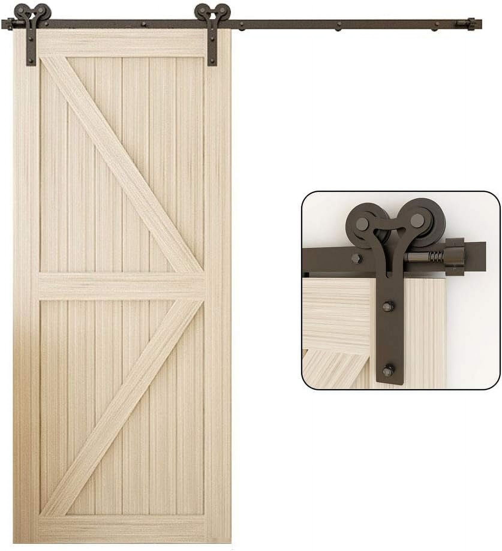 TSMST 7.5FT Sliding Barn Door Hardware Kit, Heavy Duty Sturdy Barn Door ...