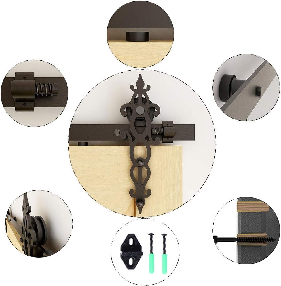 TSMST 7FT Sliding Barn Door Hardware Kit, Heavy Duty Sturdy Barn Door ...