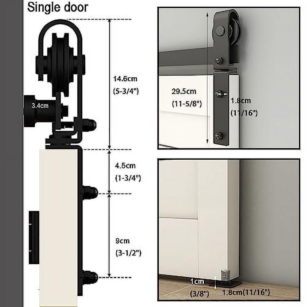 TSMST 82" Bi-Folding Sliding Barn Door Hardware Track Kit for 2 Doors ...