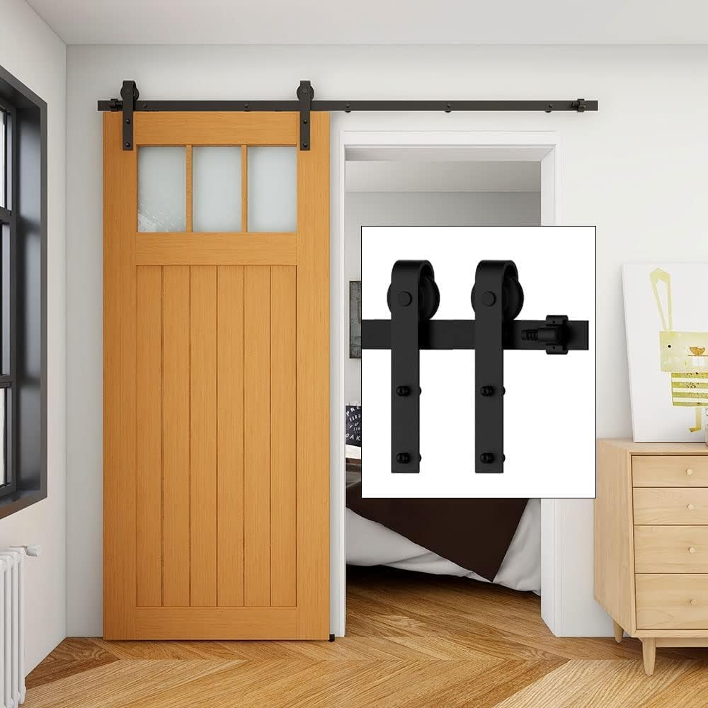 TSMST 8FT/96 Sliding Barn Door Hardware Kit, 4-11FT Track Kit for 48 ...