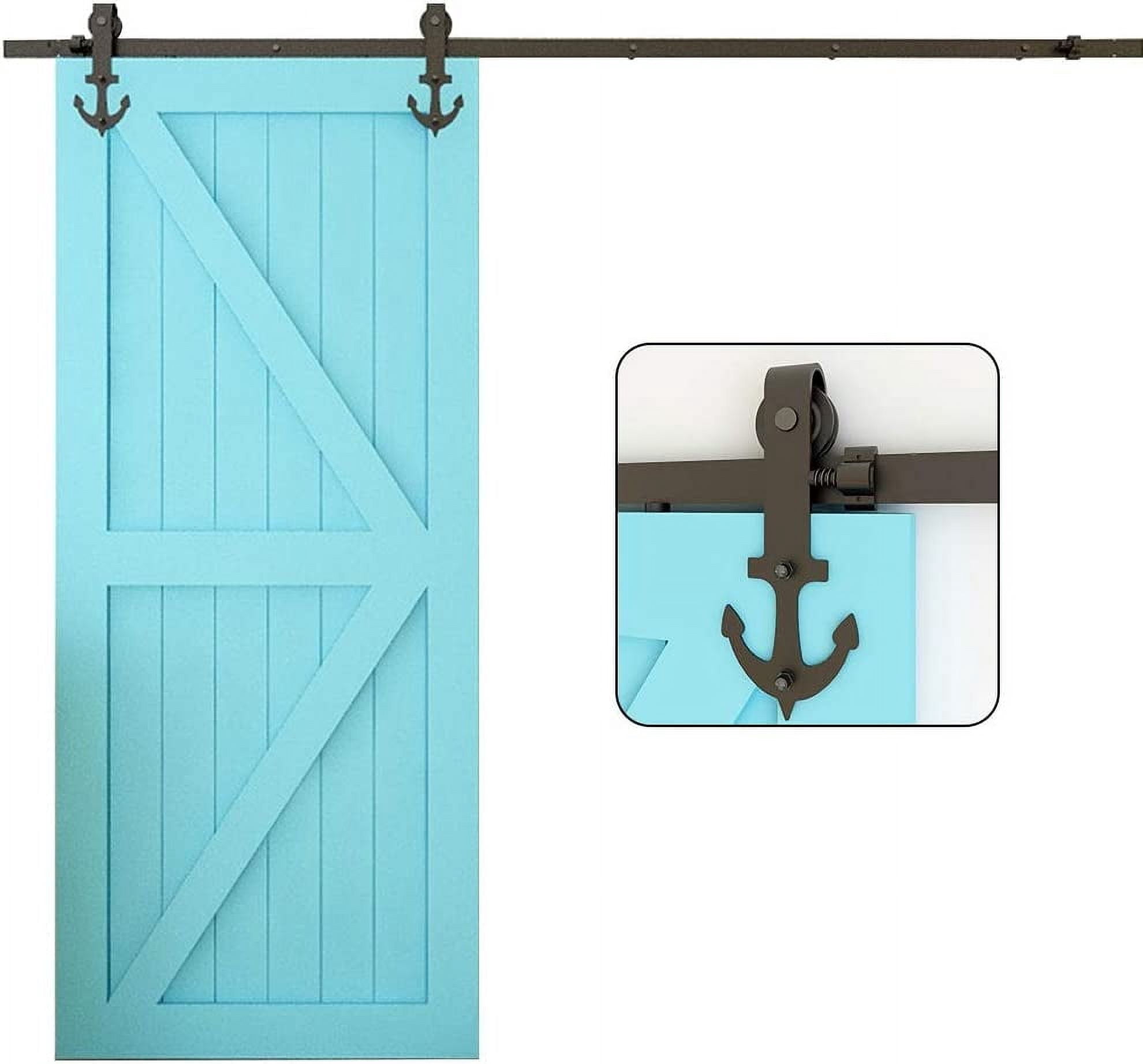 TSMST 8FT Sliding Barn Door Hardware Kit, Heavy Duty Sturdy Barn Door ...