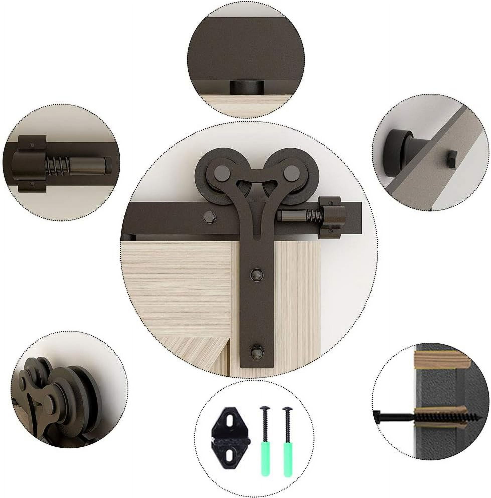 TSMST 8FT Sliding Barn Door Hardware Kit, Heavy Duty Sturdy Barn Door ...