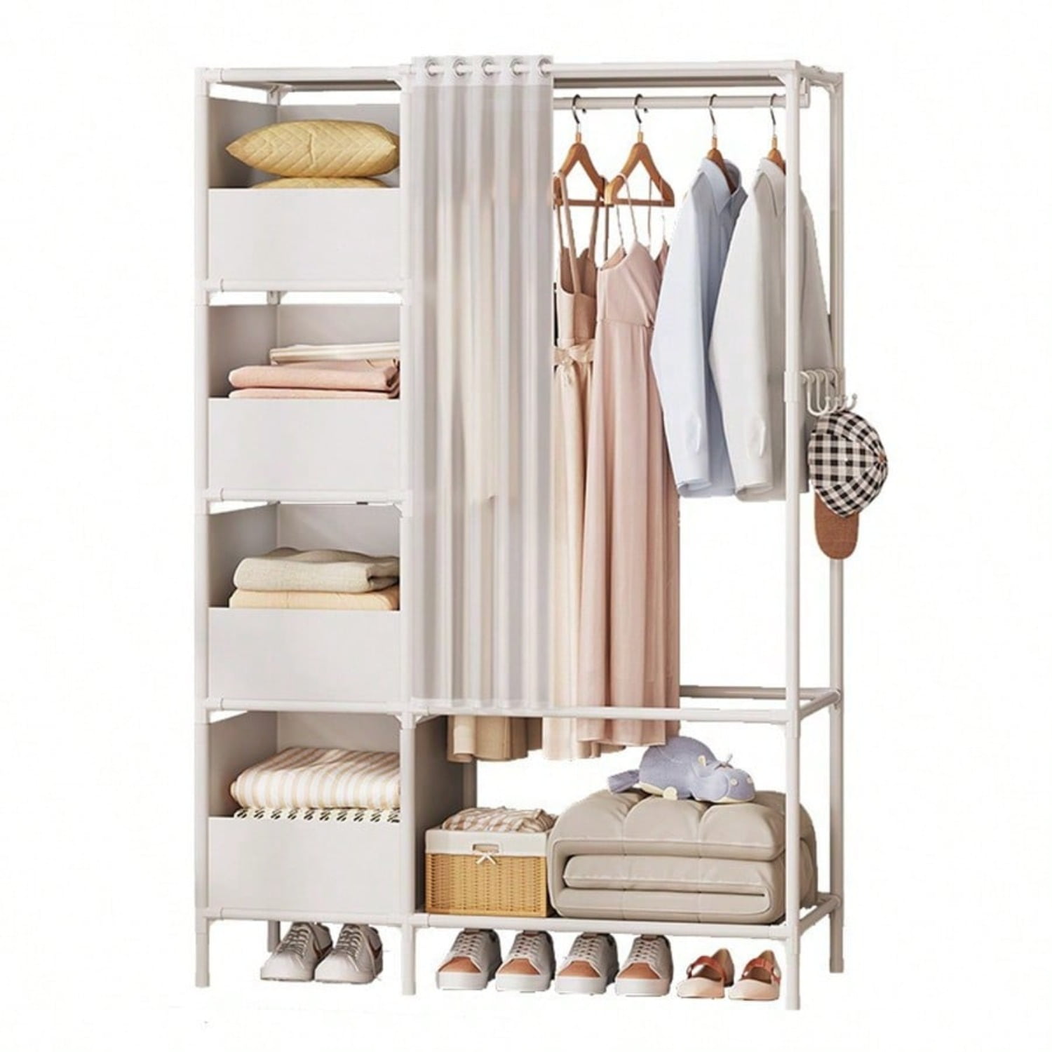 TSNQGFUCGXUPortable Simple Wardrobe With 4-Layer Hangers, Independent ...