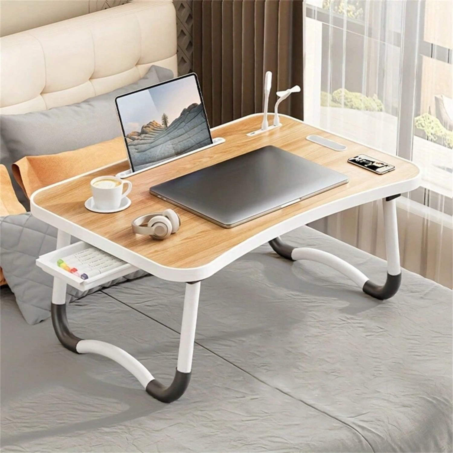 TSNQGFUCGXUPortable Tray Holder With Cup Holder, Drawer- Stable ...