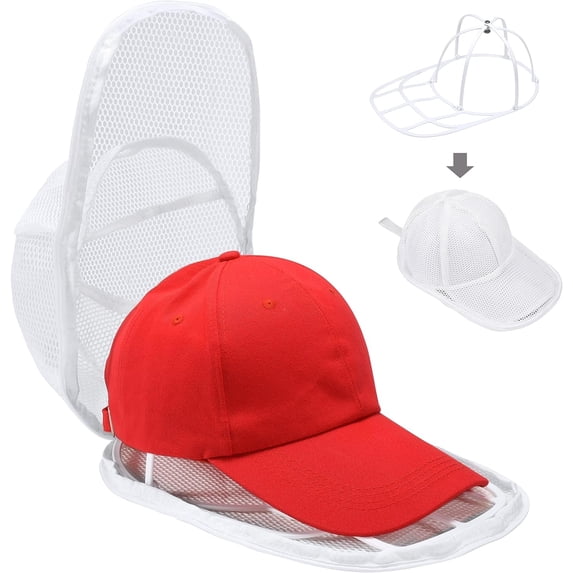 TSOMEI Hat Washer Hat Cleaning Rack, Foldable Mesh Hat Cage, White ...