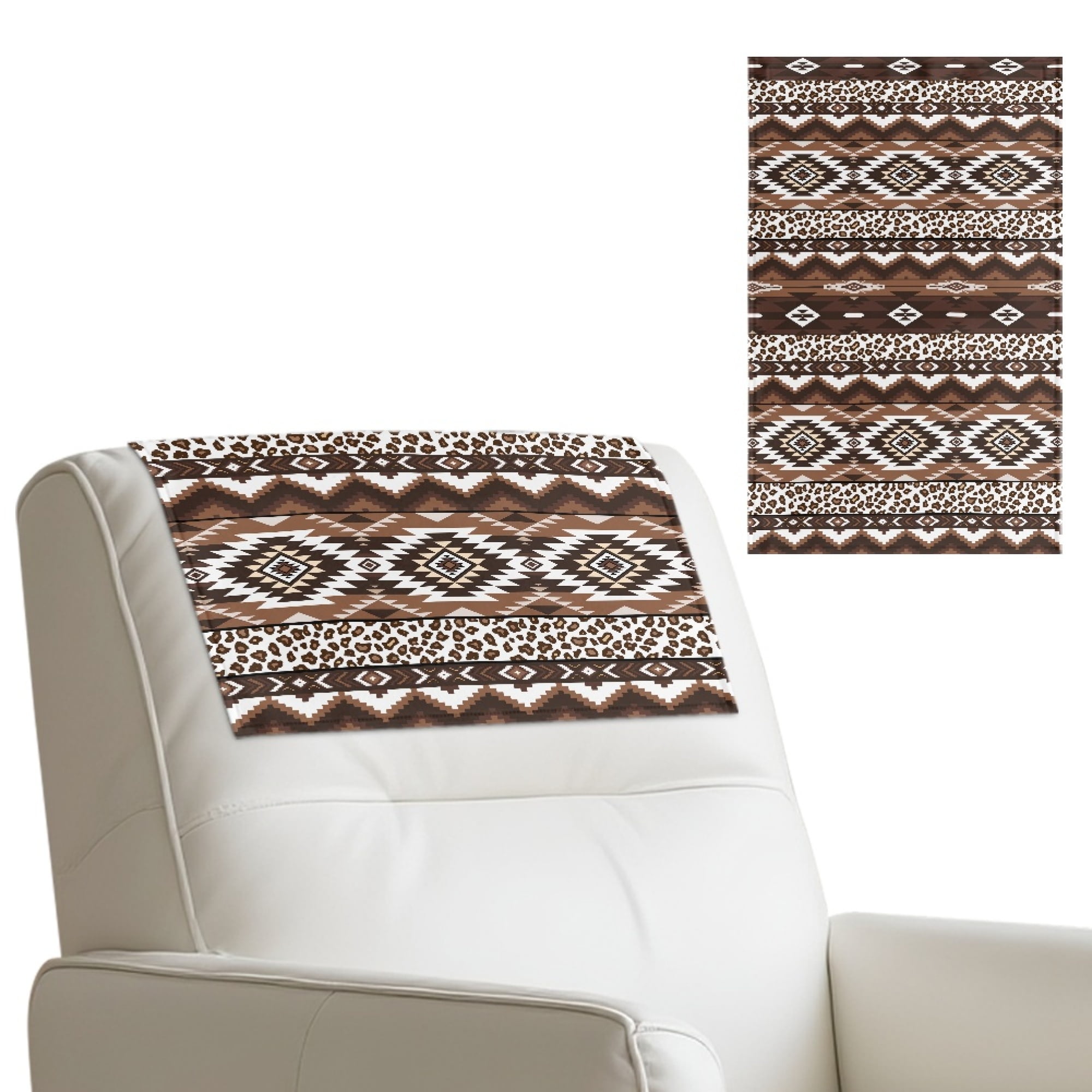 TSOVTHRID Aztec Tribal Cow Print Recliner Headrest Protector, Anti-Slip ...