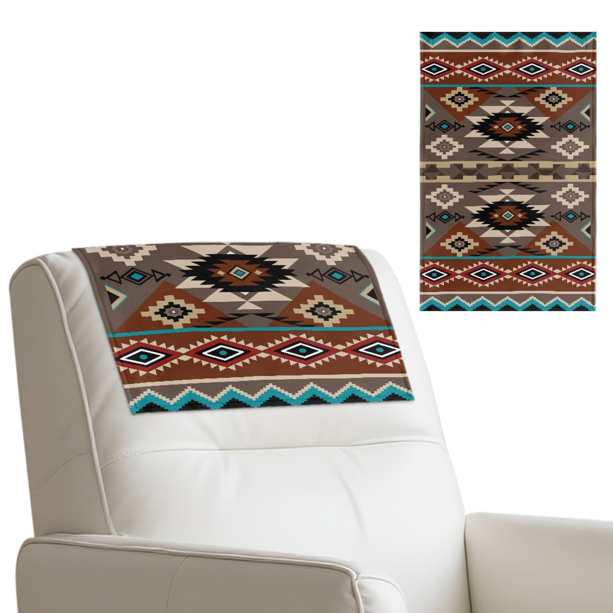 TSOVTHRID Aztec Tribal Geometric Print Recliner Headrest Protector ...