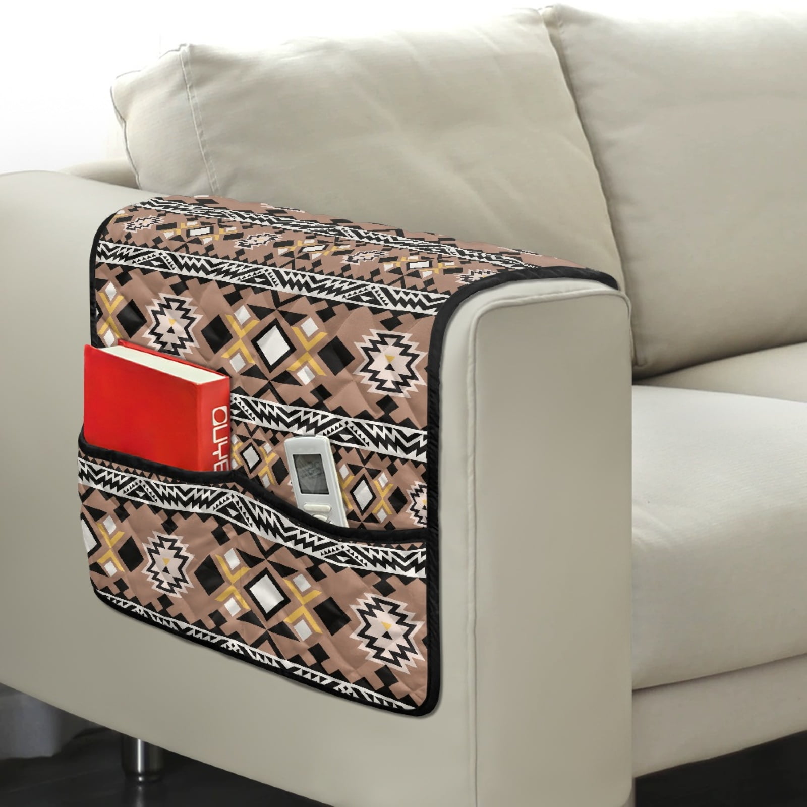 TSOVTHRID Aztec Tribal Geometry Print Sofa Arm Rest Cover Washable ...