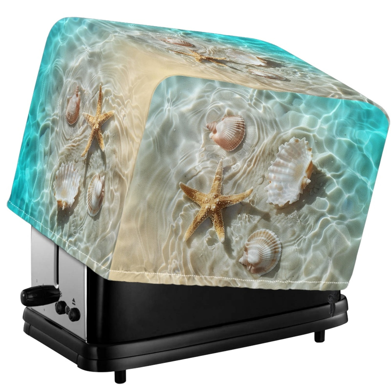 TSOVTHRID Beach Seashell Starfish Print 4 Slice Toaster Cover ...