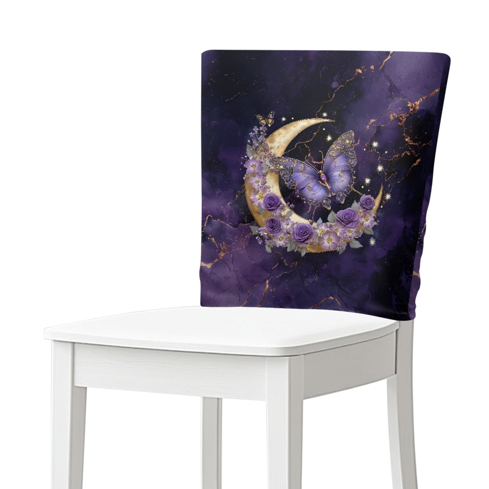 TSOVTHRID Butterfly Rose Moon Print Chair Back Protector Dining Room ...