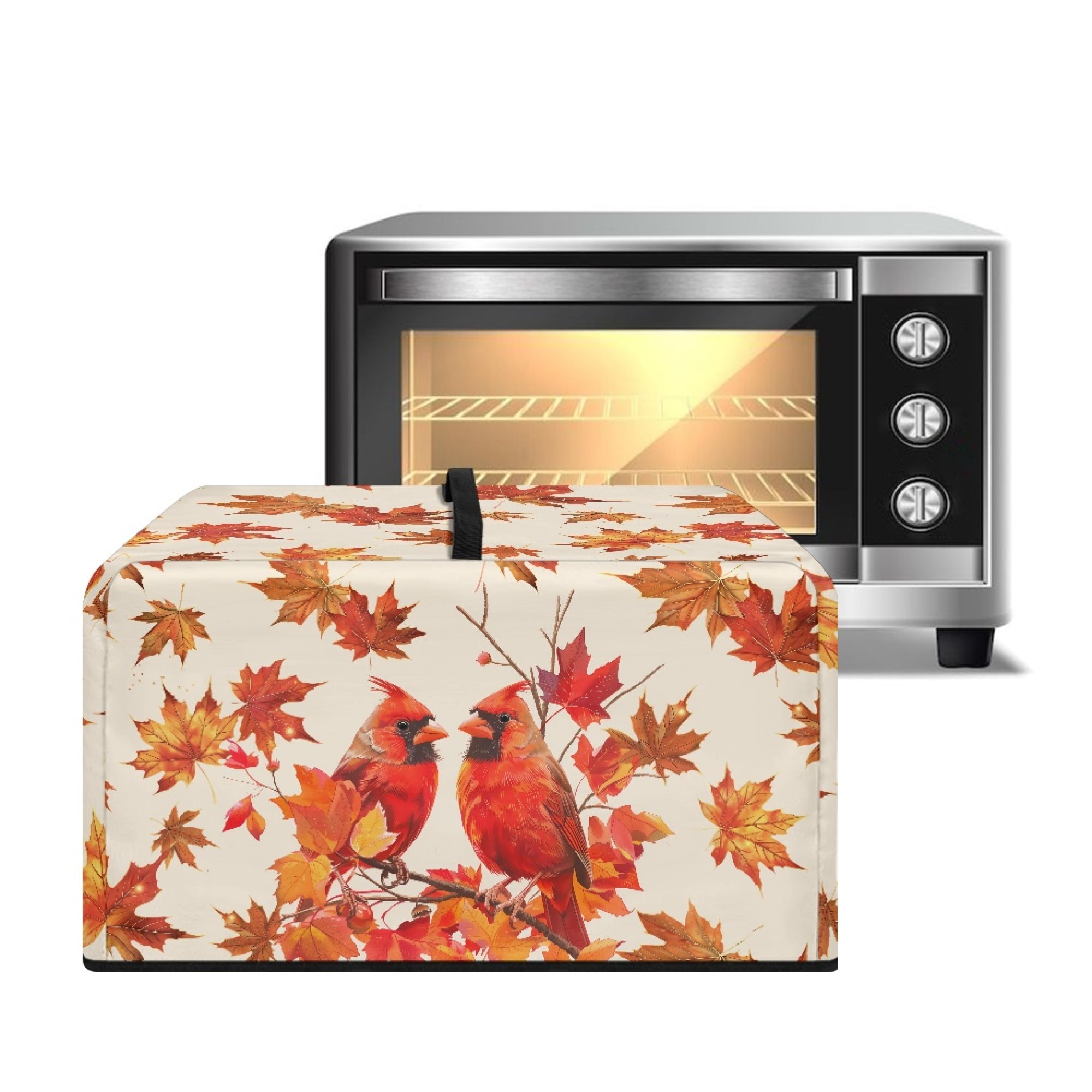 TSOVTHRID Cardinal Maple Leaf Print Dust-Proof Microwave Oven Cover ...