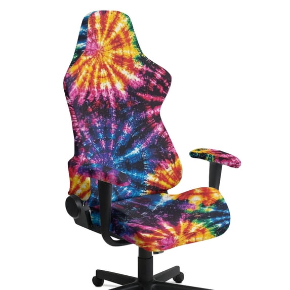 TSOVTHRID Colorful Tie Dye Print 4 Pieces Gaming Chair Covers Stretchy ...