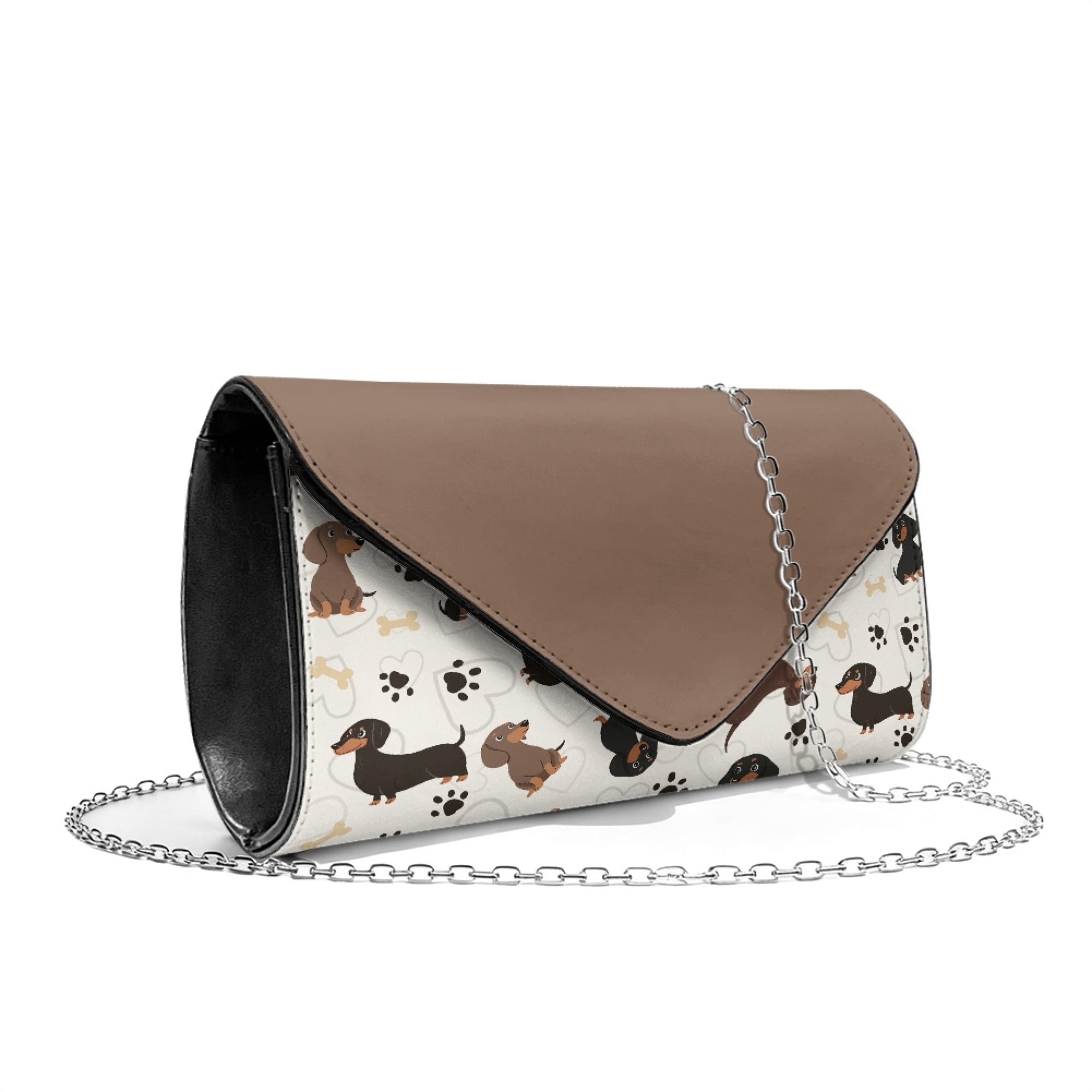 TSOVTHRID Dachshund Dog Paw Heart Print Clutch Purses for Women Ladies ...
