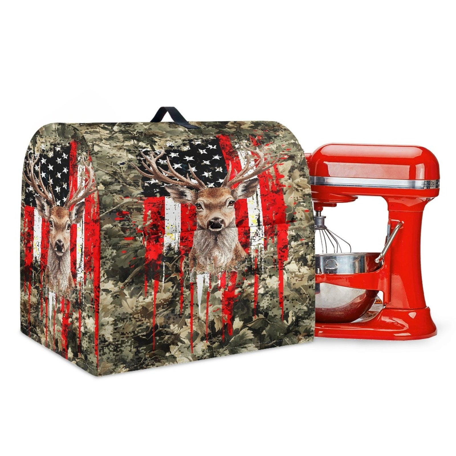 TSOVTHRID Deer Elk American Flag Pattern Mixer Cover Forest Camo Print ...