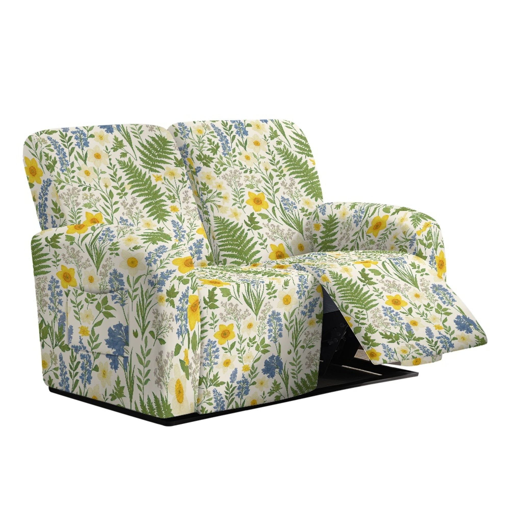 TSOVTHRID Floral Leaf Print 6 Pieces Reclining Loveseat Slipcover, 2 ...