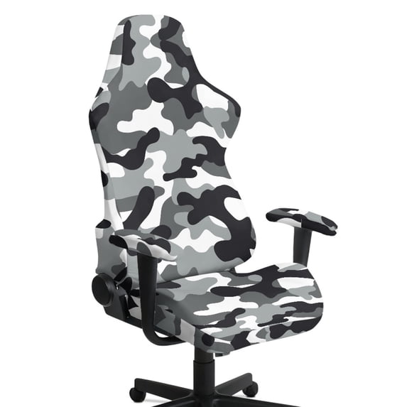 TSOVTHRID Gray Camouflage Pattern 4 PCS Gaming Chair Covers Slipcovers ...