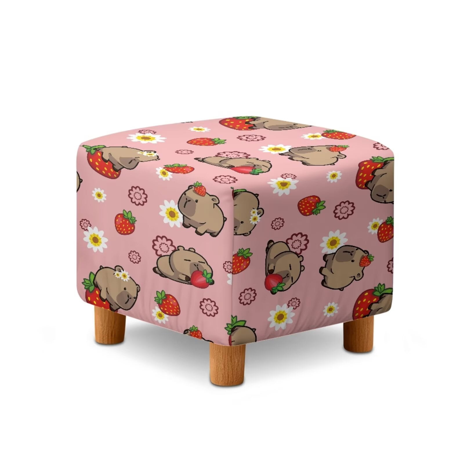TSOVTHRID Ottoman Cover Square, Stretch Ottoman Slipcover Square ...