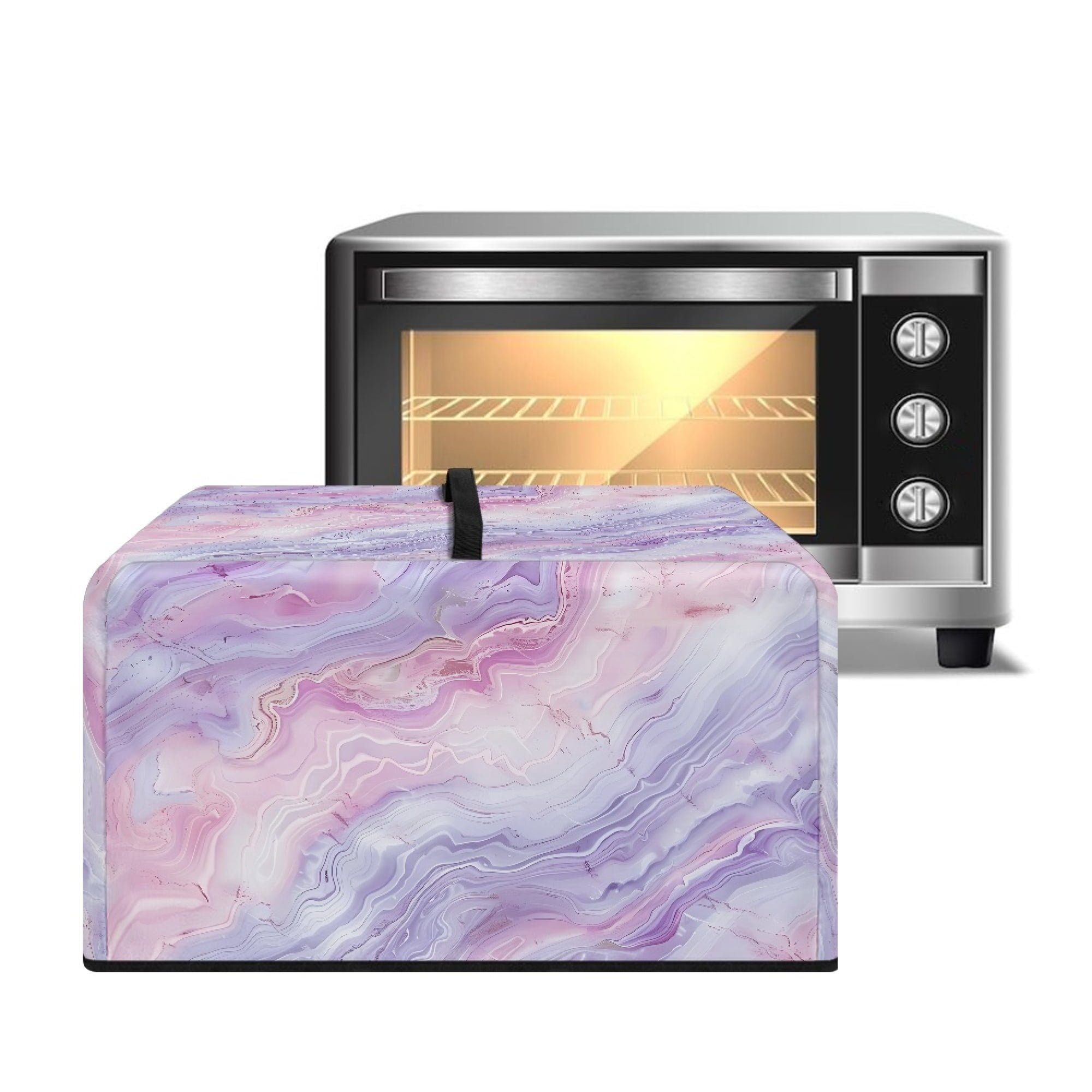 TSOVTHRID Pink Violet Marble Texture Print Microwave Oven Cover Dust ...
