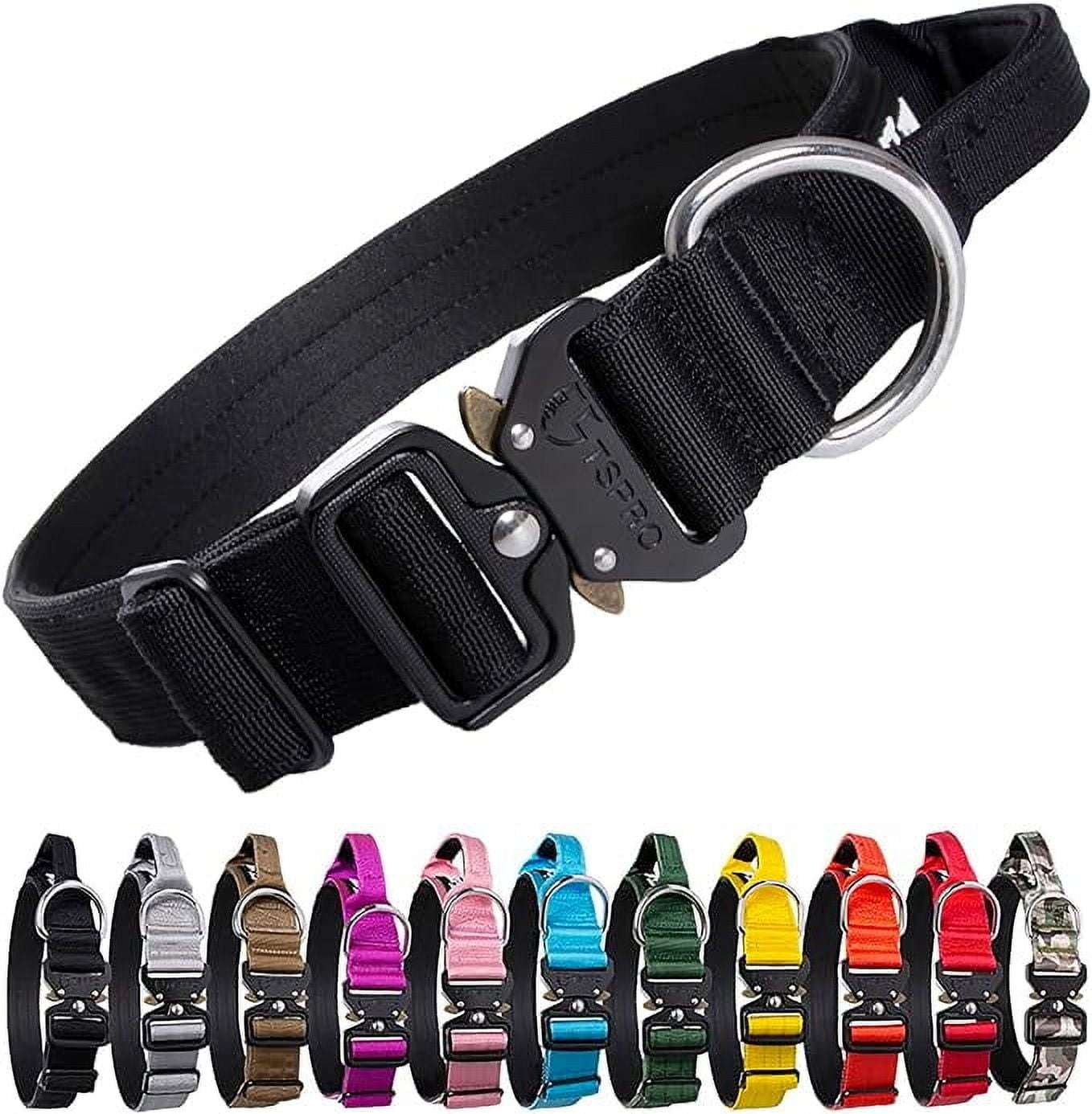 TSPRO Premium Dog Collar with Handle Thick Dog Collar Adjustable Dog ...
