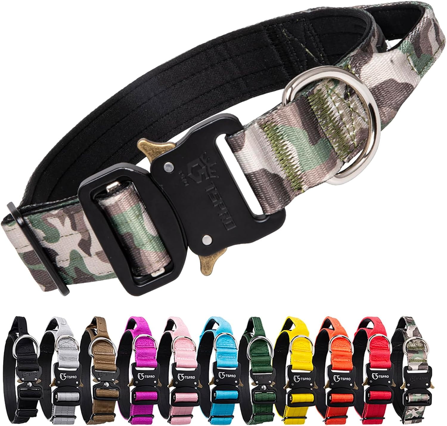TSPRO Premium Dog Collar with Handle Thick Dog Collar Adjustable Dog ...