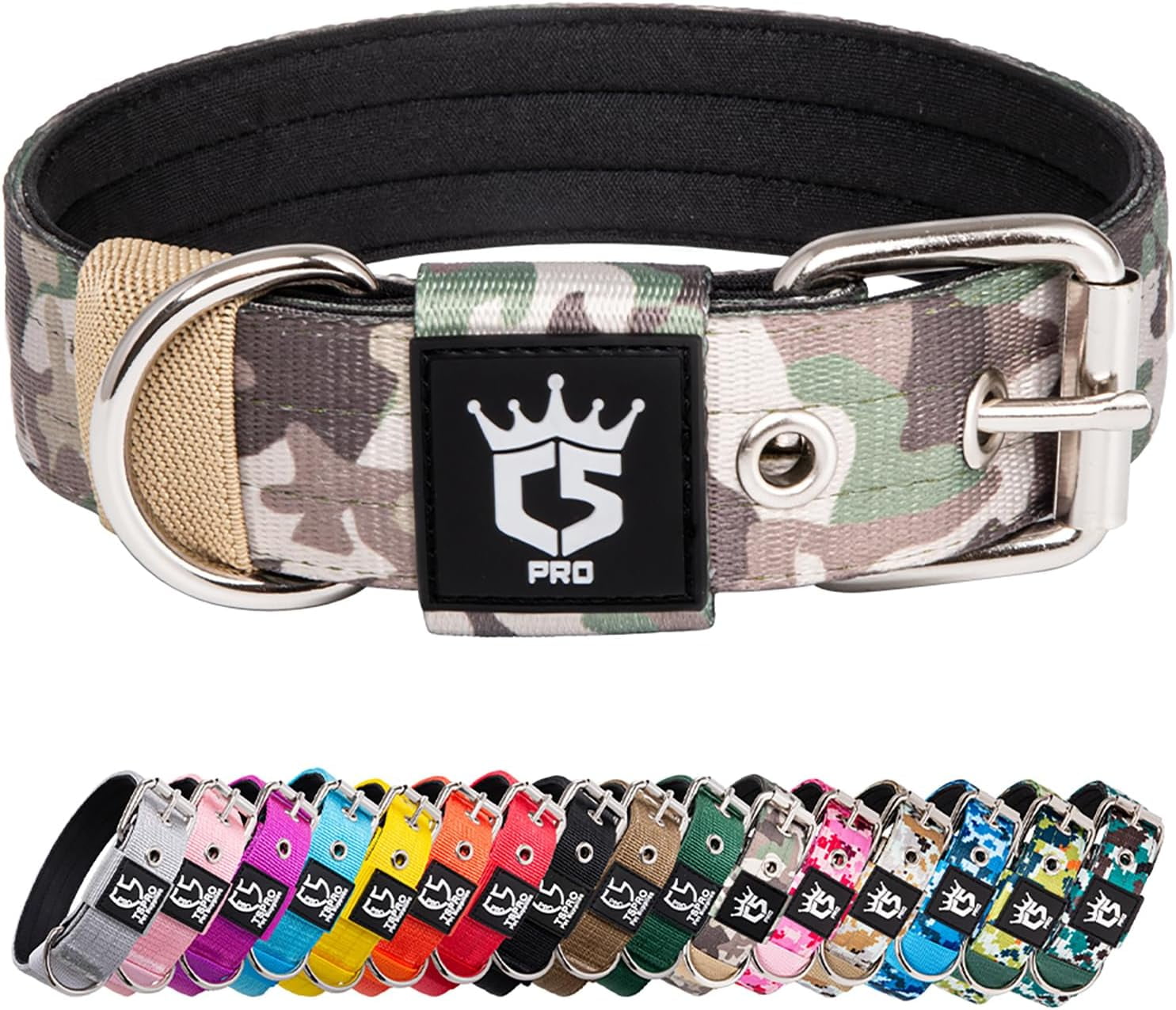 TSPRO Tactical Dog Collar 1.25 Inch Wide Dog Collar Strong Dog Collar ...