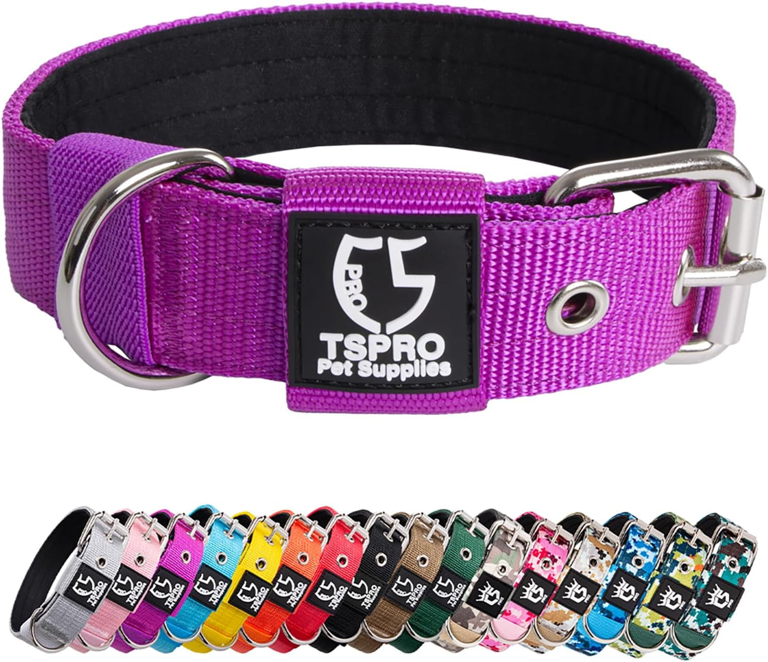 TSPRO Tactical Dog Collar 1.25 Inch Wide Dog Collar Strong Dog Collar ...