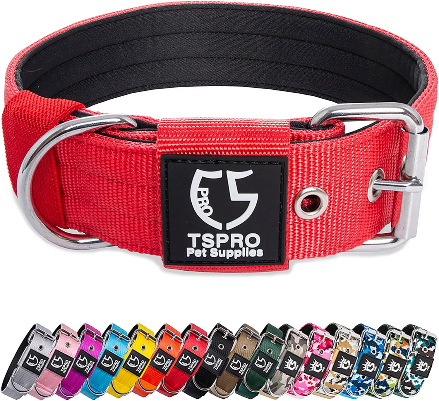 TSPRO Tactical Dog Collar 1.5 Inch Wide Dog Collar Strong Dog Collar ...
