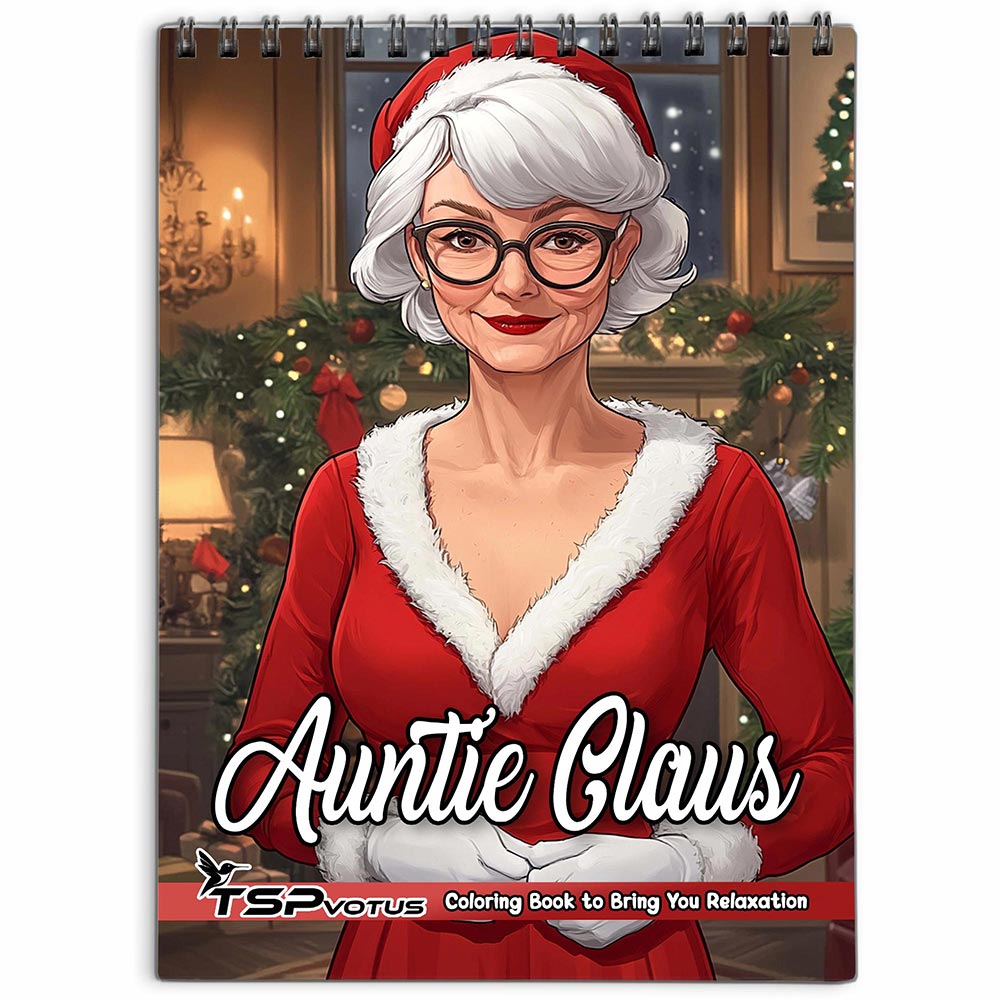TSPVOTUS Auntie Claus Coloring Book for Adult, Spiral Bound, Soft Cover ...