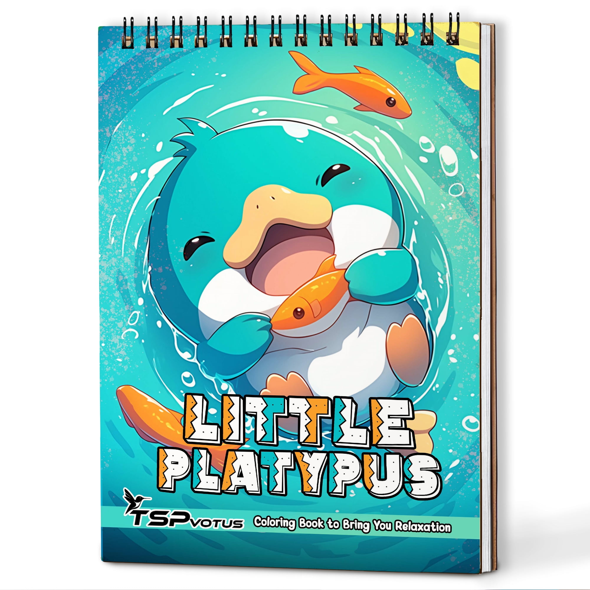TSPVOTUS Little Platypus Spiral Bound Adult Coloring Book, A5 Wooden ...