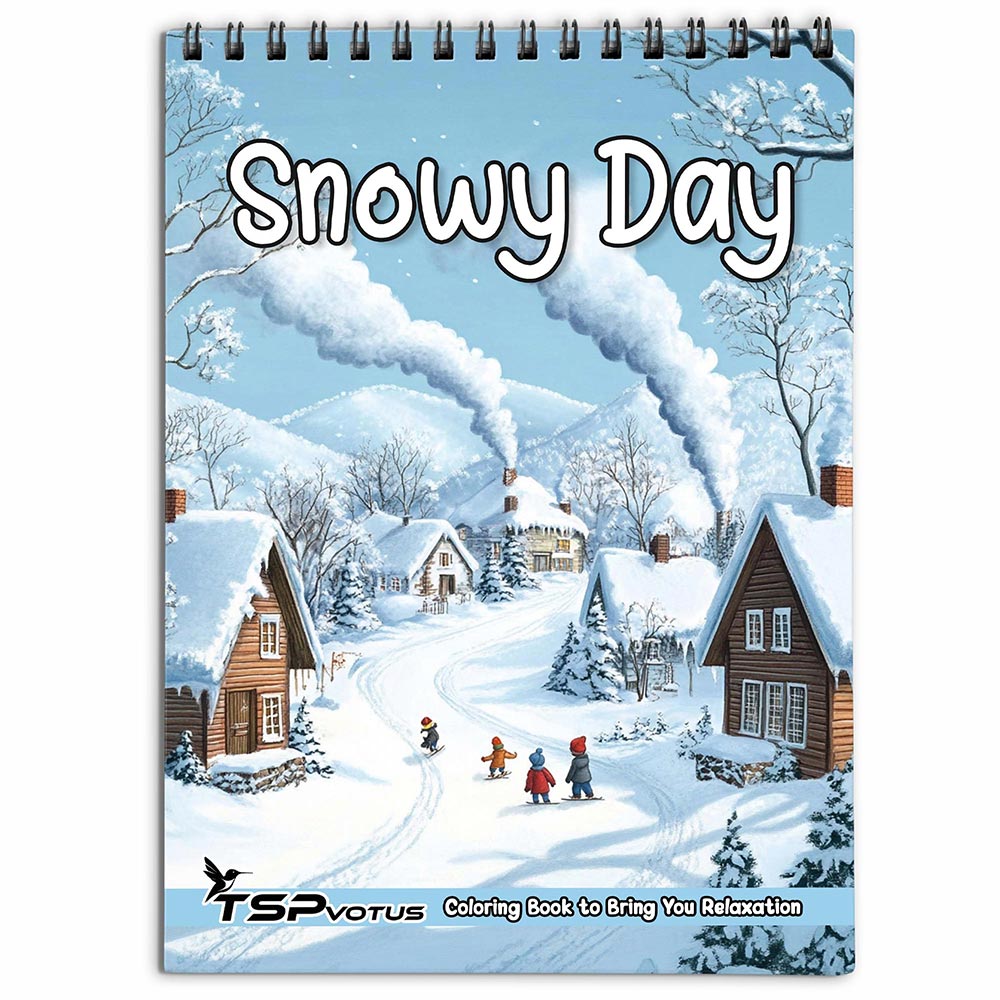 TSPVOTUS Snowy Day Coloring Book for Adult, Spiral Bound, Soft Cover ...