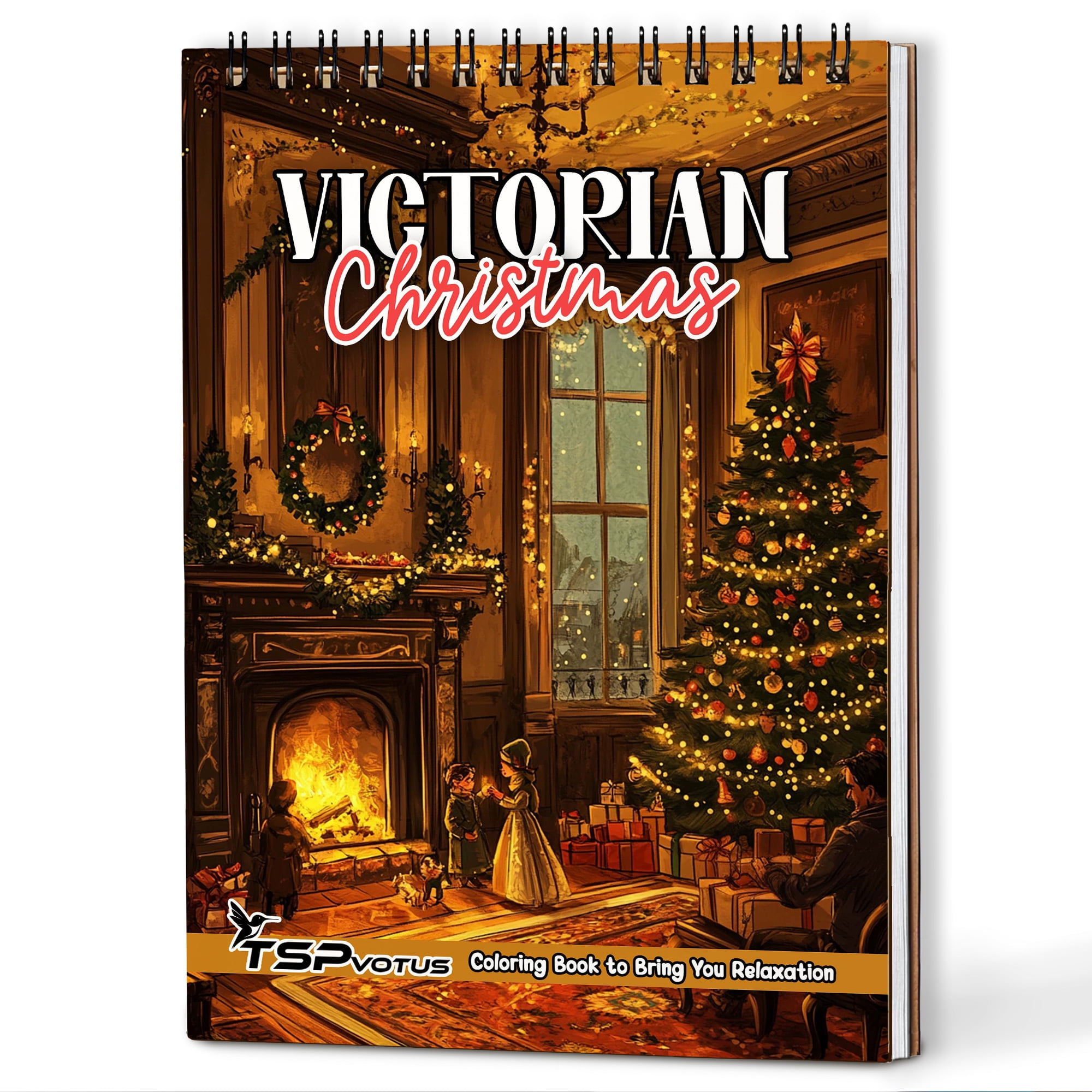 TSPVOTUS Victorian Christmas Spiral Bound Adult Coloring Book, A5 ...
