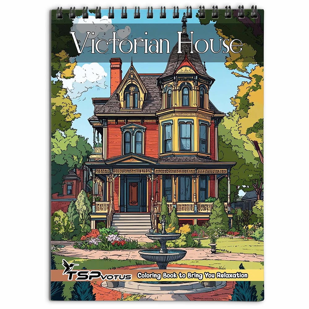 TSPVOTUS Victorian House Coloring Book for Adult, Spiral Bound, Soft ...