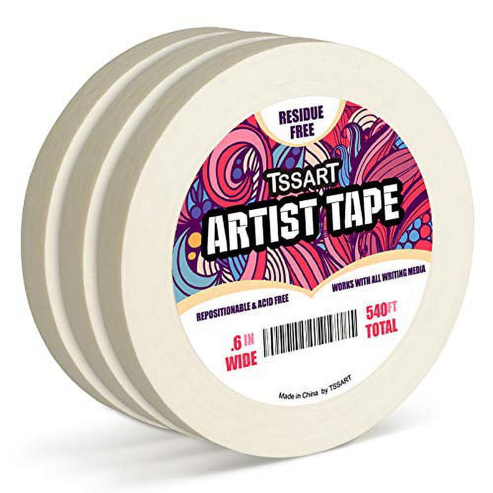 TSSART White Artist Tape 3-Pack - For Art, Drafting, Watercolor, Canvas ...