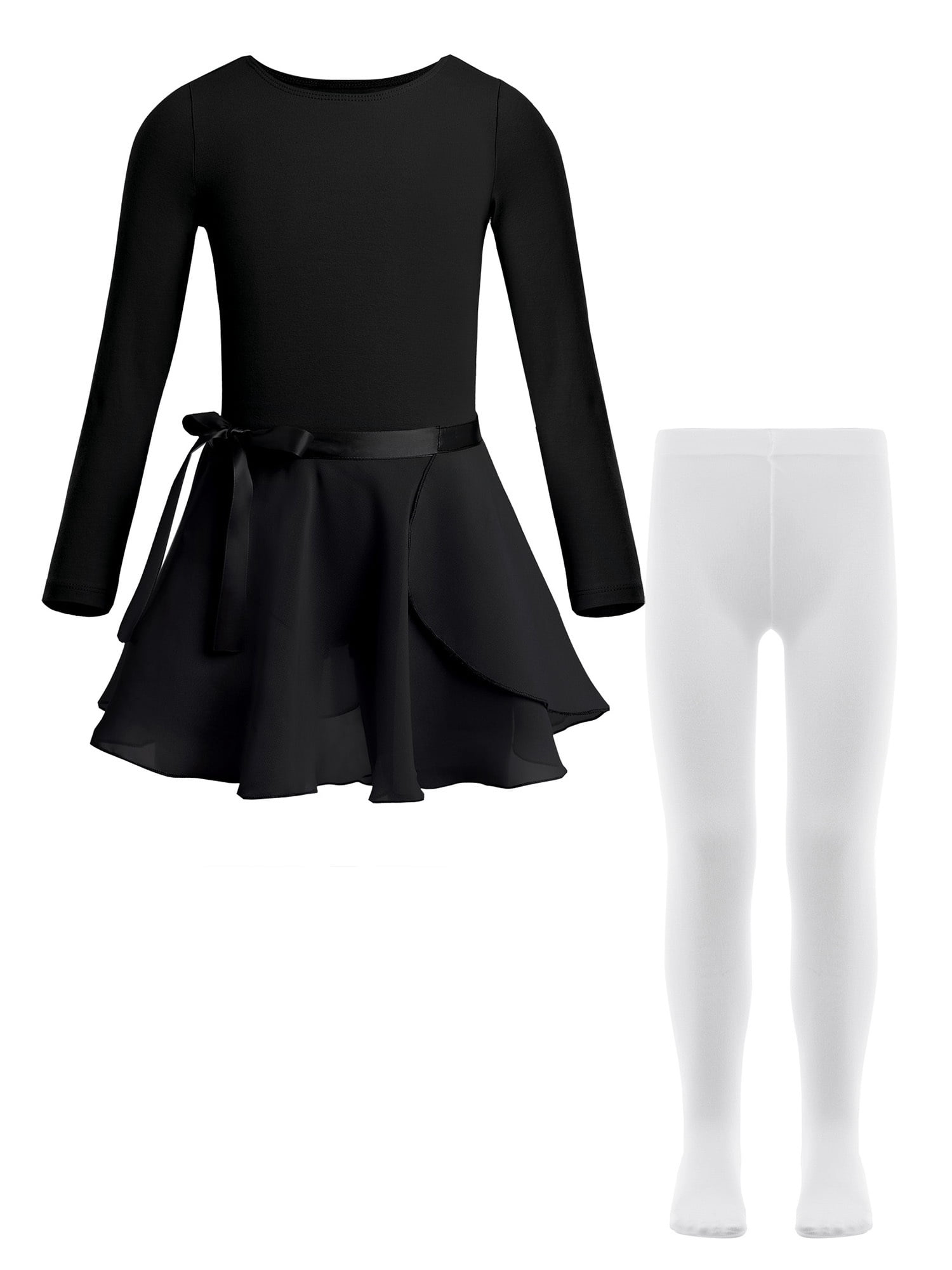 TSSOE Ballet Dress for Girls Long Sleeve Dance Leotard with Chiffon ...