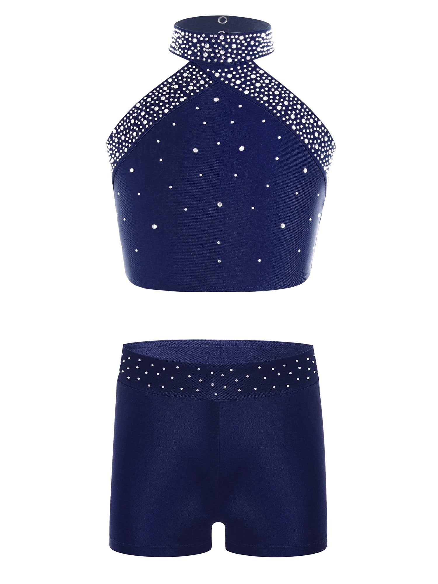 TSSOE Girls 2 Piece Tracksuit Outfits Sleeveless Ballet Dance Crop Tops ...