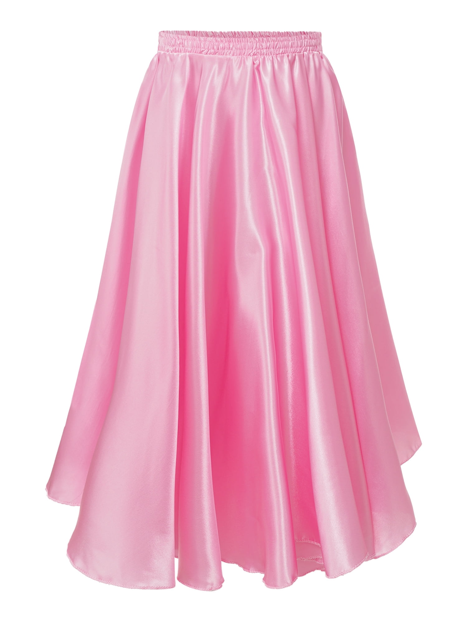 TSSOE Girls Long Full Circle Shiny Skirt Gypsy Latin Spanish Flamenco ...