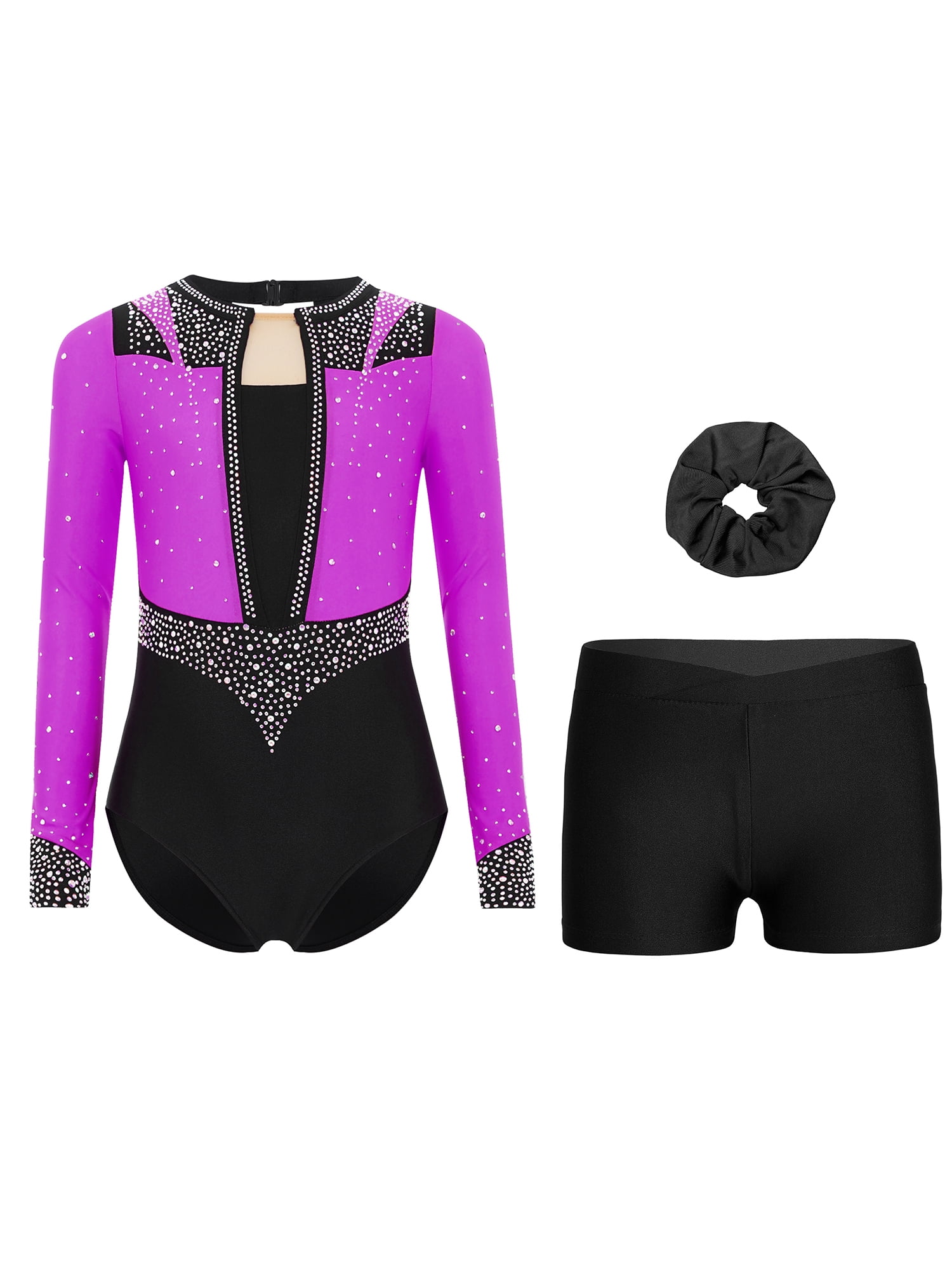 TSSOE Girls Tank Unitards with Shorts Ballet Dance Set Gymnastics ...