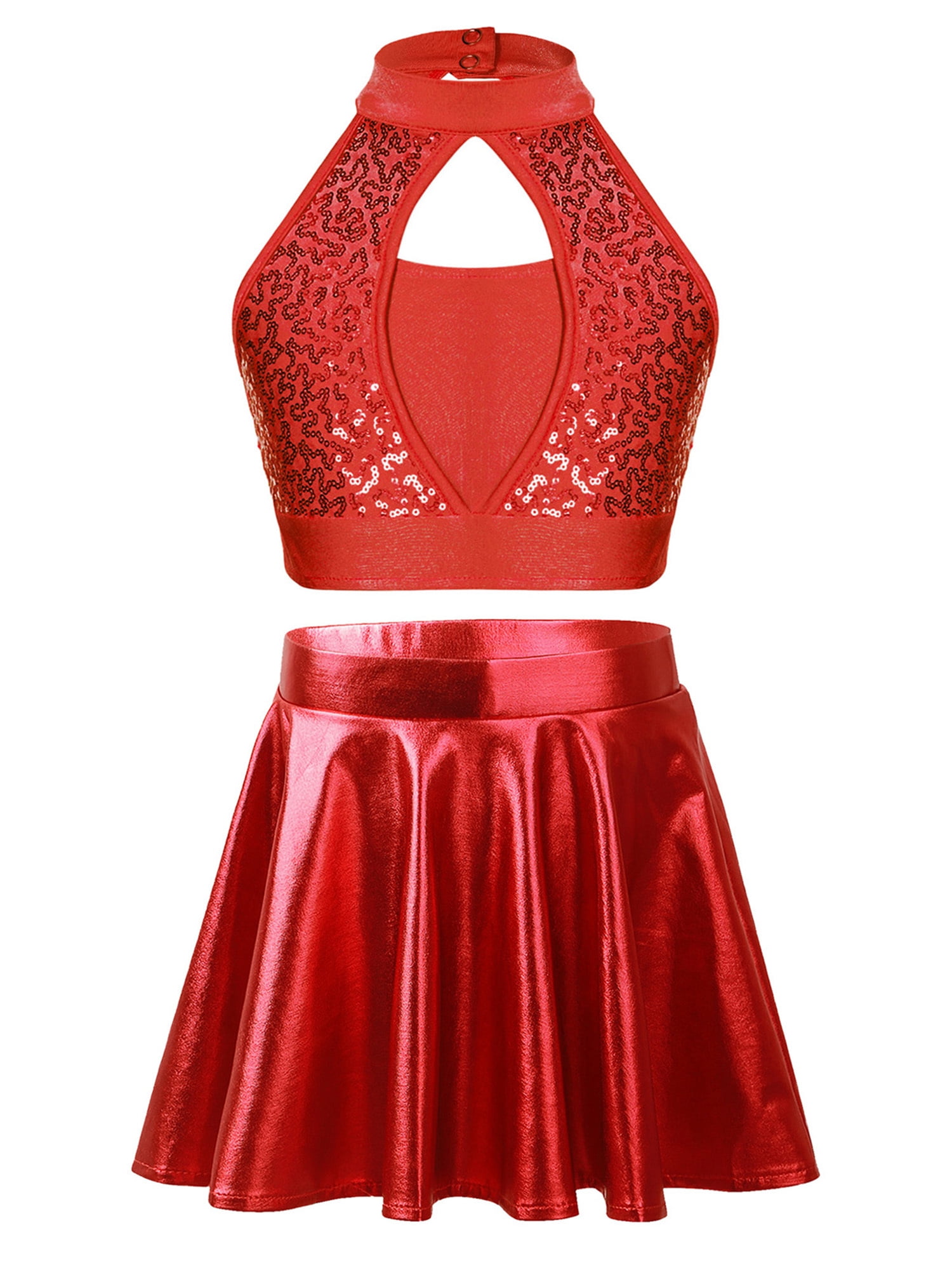 TSSOE Jazz Dance Outfits for Girls Hip Hop Street Dance Costume Sequin ...