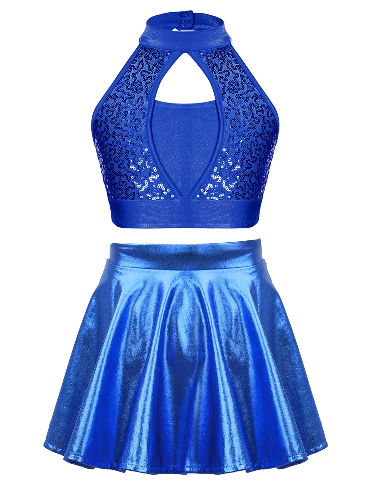 TSSOE Jazz Dance Outfits for Girls Hip Hop Street Dance Costume Sequin ...