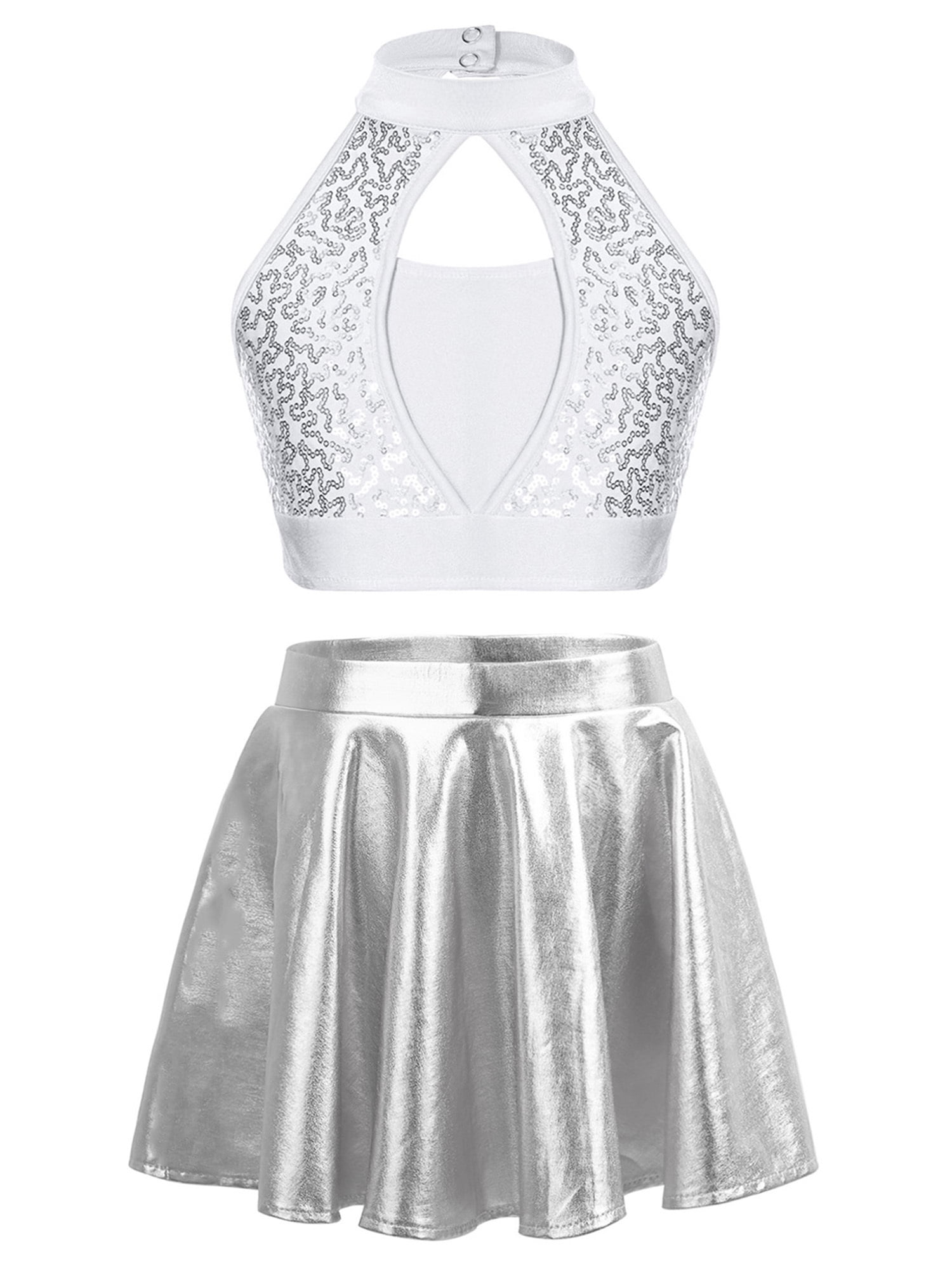TSSOE Jazz Dance Outfits for Girls Hip Hop Street Dance Costume Sequin ...