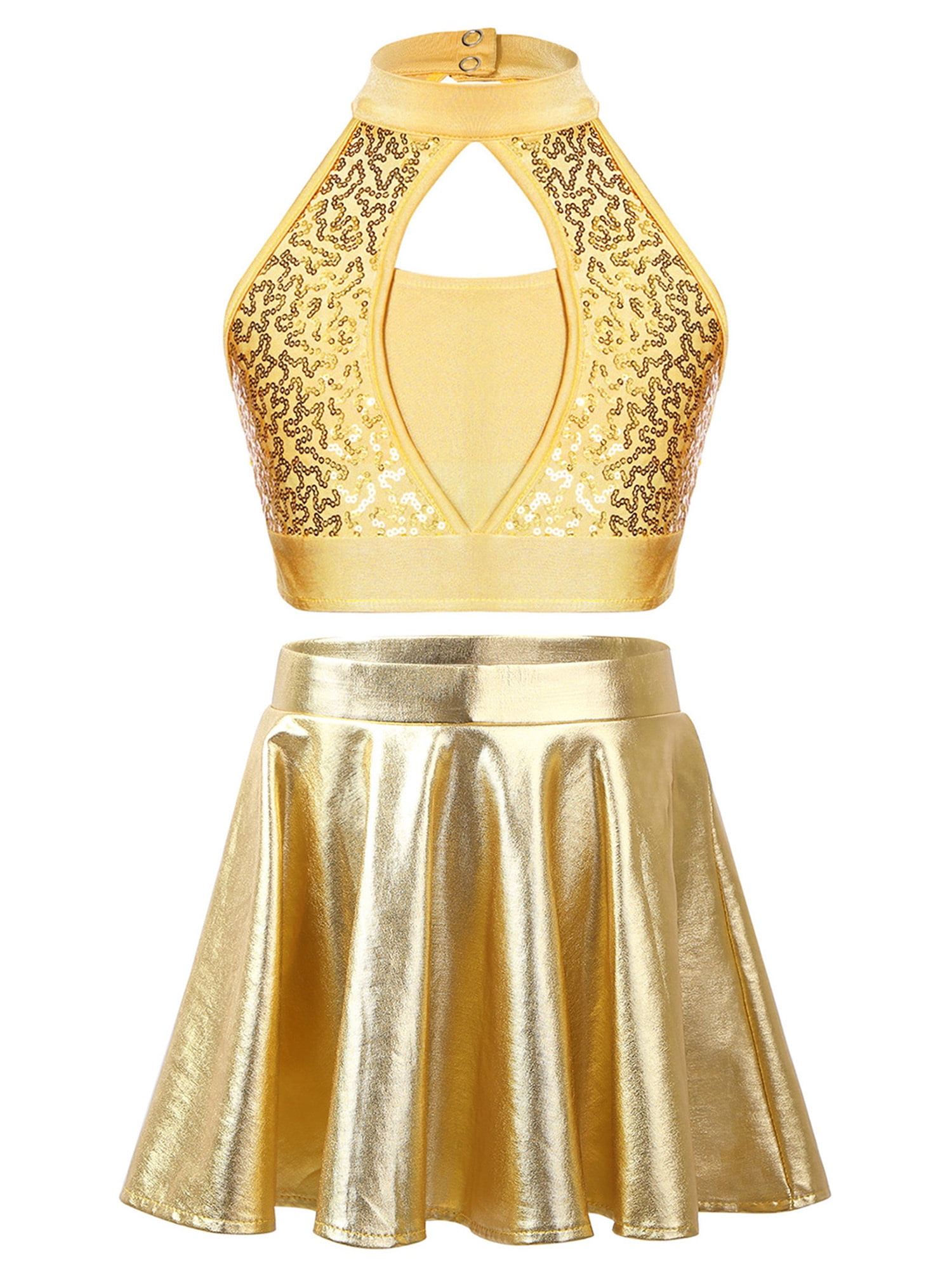 TSSOE Jazz Dance Outfits for Girls Hip Hop Street Dance Costume Sequin ...