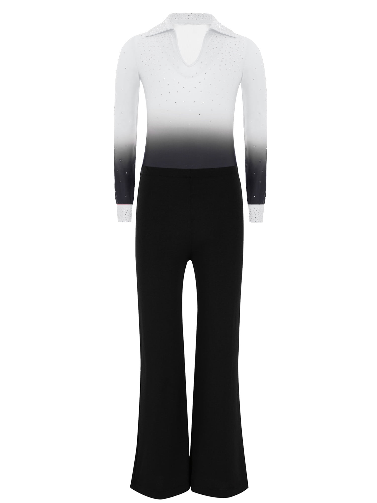 TSSOE Kids Boys Sparkly Rhinestone Skating Jumpsuit Latin Jazz Modern ...