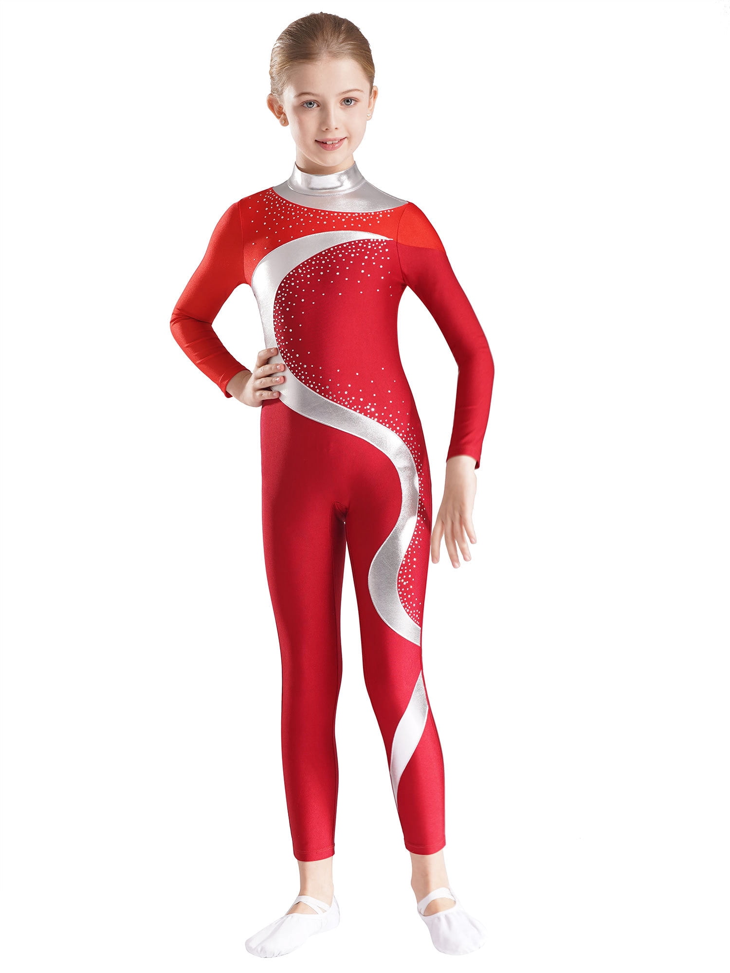 TSSOE Kids Girl's Long Sleeve Full Body Gymnastics Leotard Skating ...